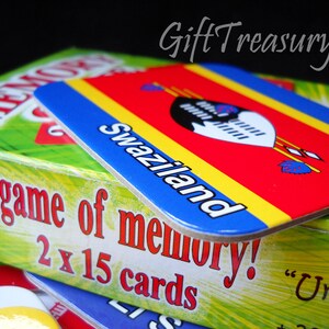 Memory Card Game Present Christmas Gift Matching Memory Set Flags ...