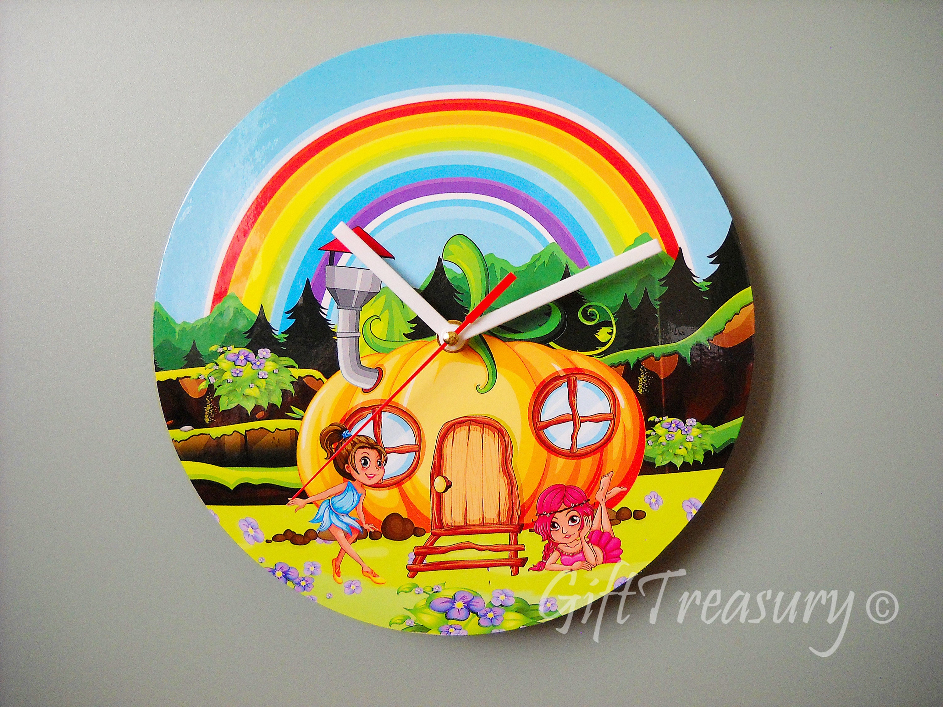 Personalized Kids Wall Clock MDF Digital Print Laminated Handmade Room ...