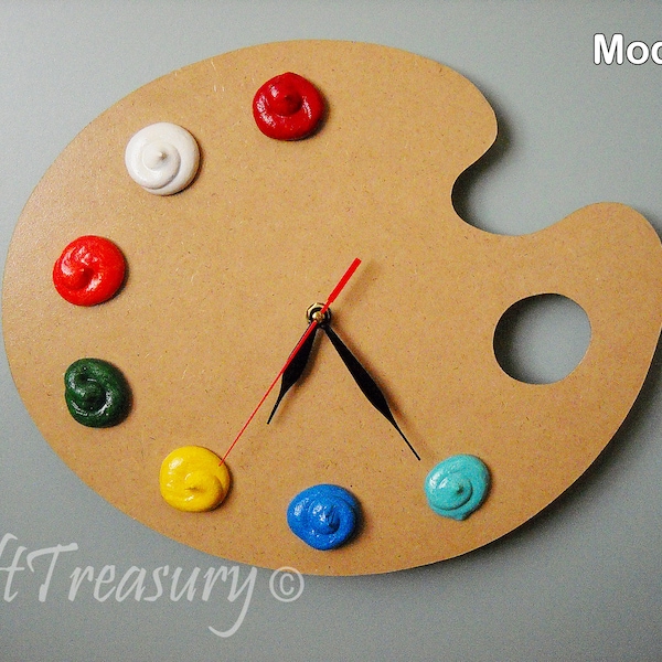 Artist Palette Clock - Etsy