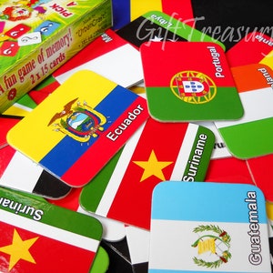 Memory Card Game Present Christmas Gift Matching Memory Set Flags ...