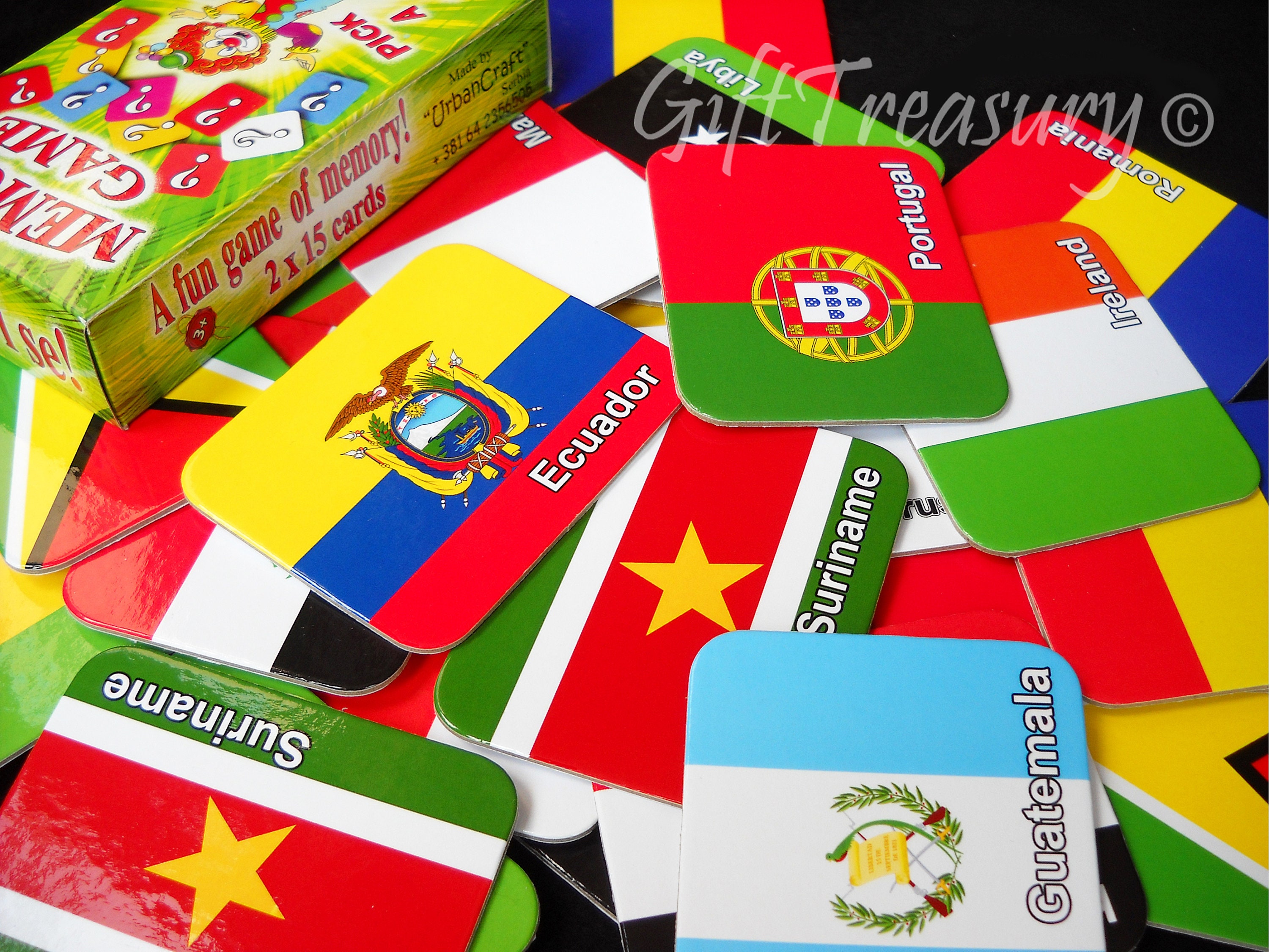 Memory Card Game Present Christmas Gift Matching Memory Set Flags ...