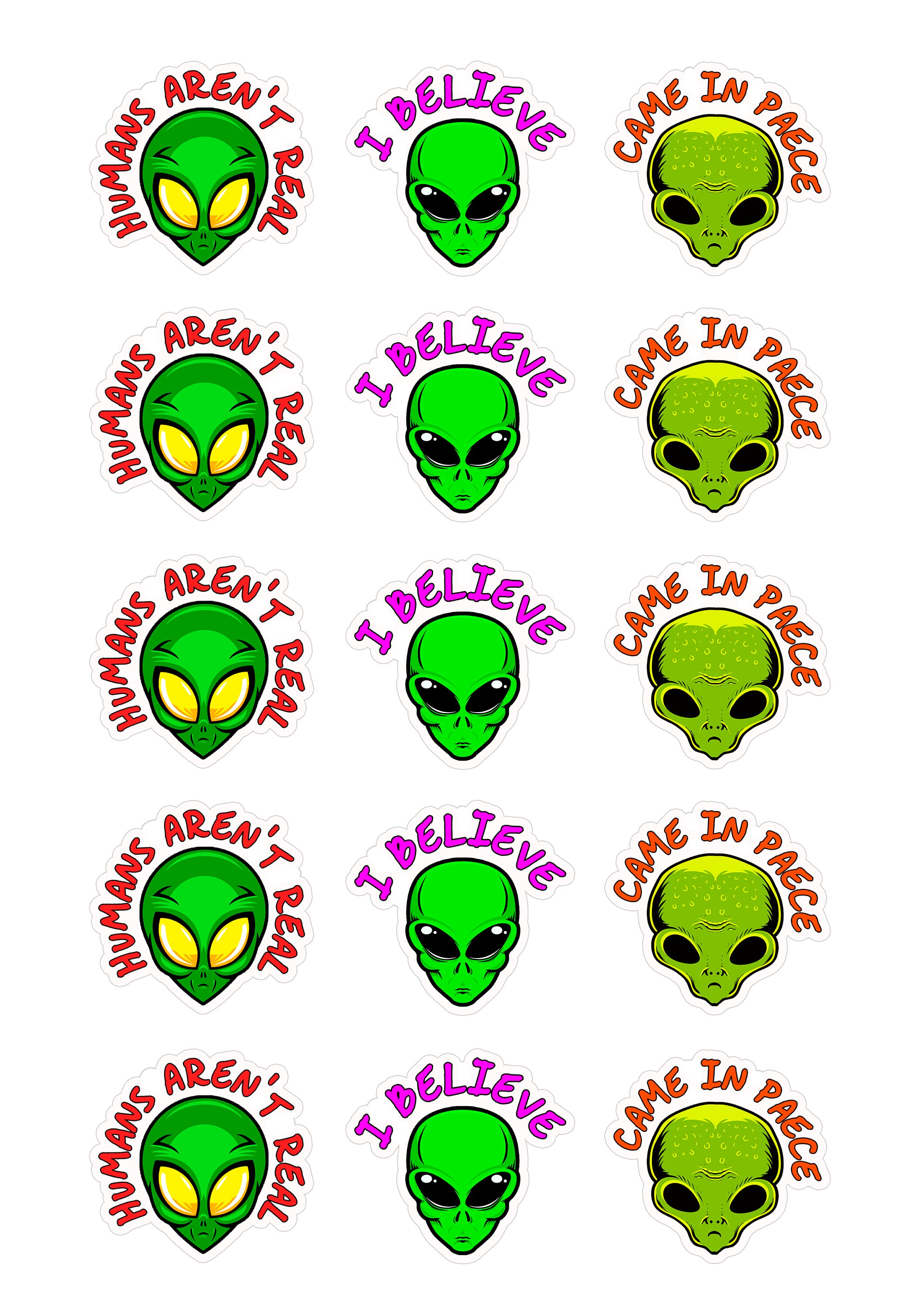 Stickers Printable Digital Download Aliens Extraterrestrial Life ...