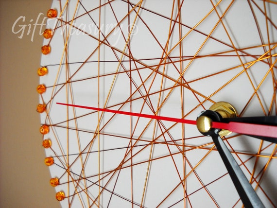 Frameless Wall Clock MDF Handmade Copper Wire Unique Modern - Etsy