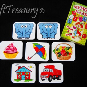 Memory Illustrated Cards Christmas Present Matching Game Education ...