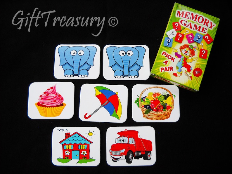 Memory Illustrated Cards Christmas Present Matching Game Education ...