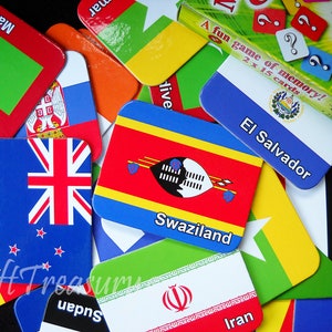 Memory Card Game Present Christmas Gift Matching Memory Set Flags ...