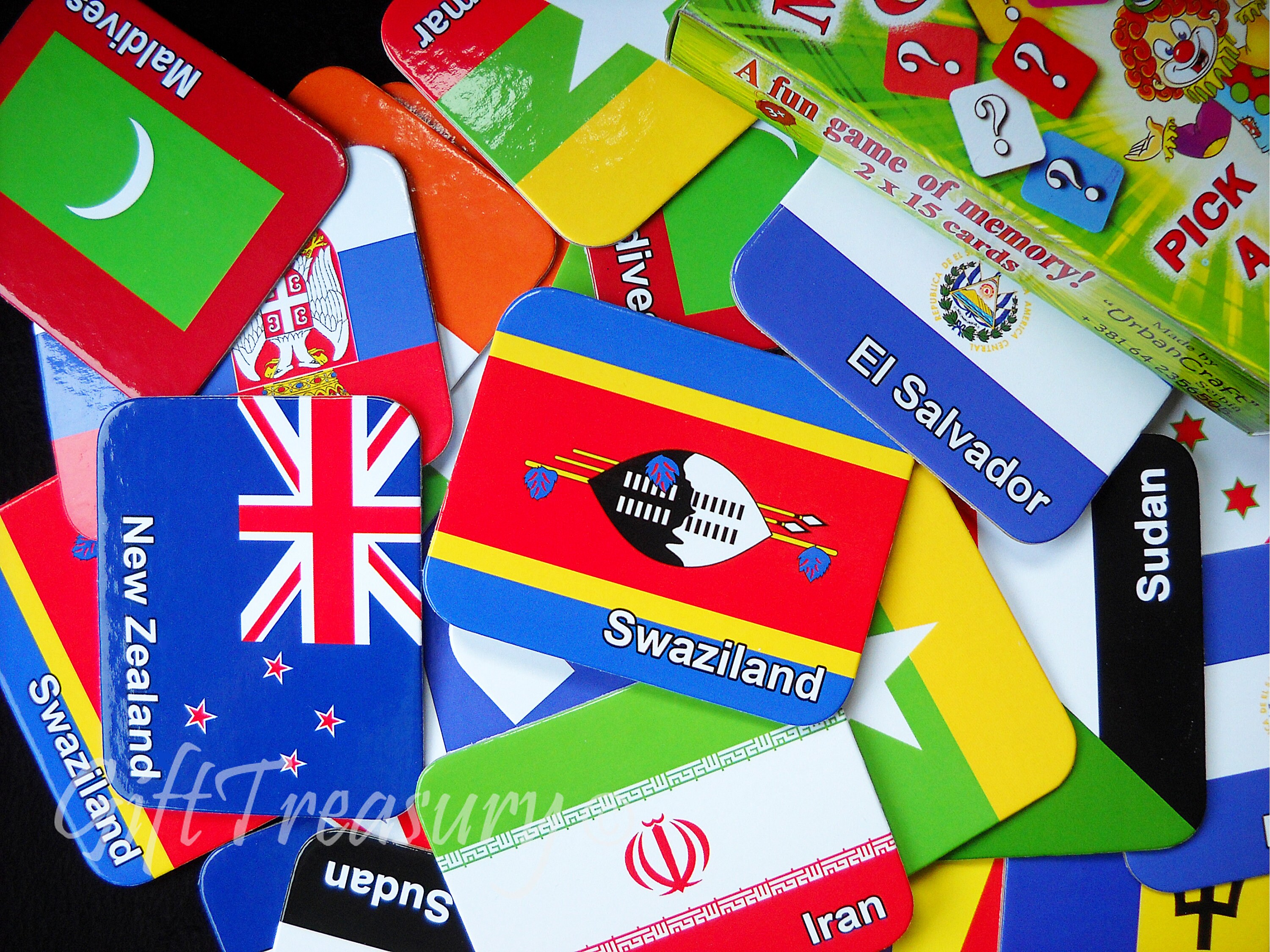 Memory Card Game Present Christmas Gift Matching Memory Set Flags ...