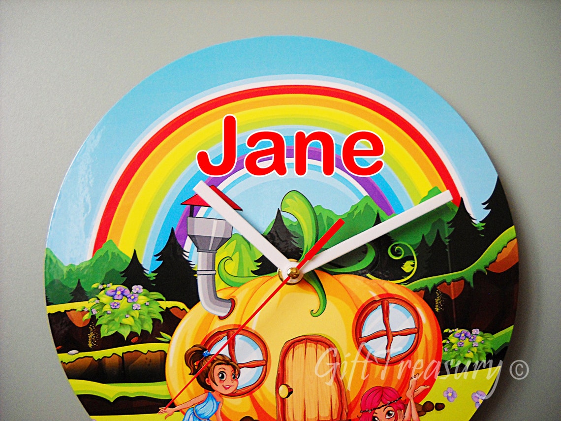 Personalized Kids Wall Clock MDF Digital Print Laminated Handmade Room ...