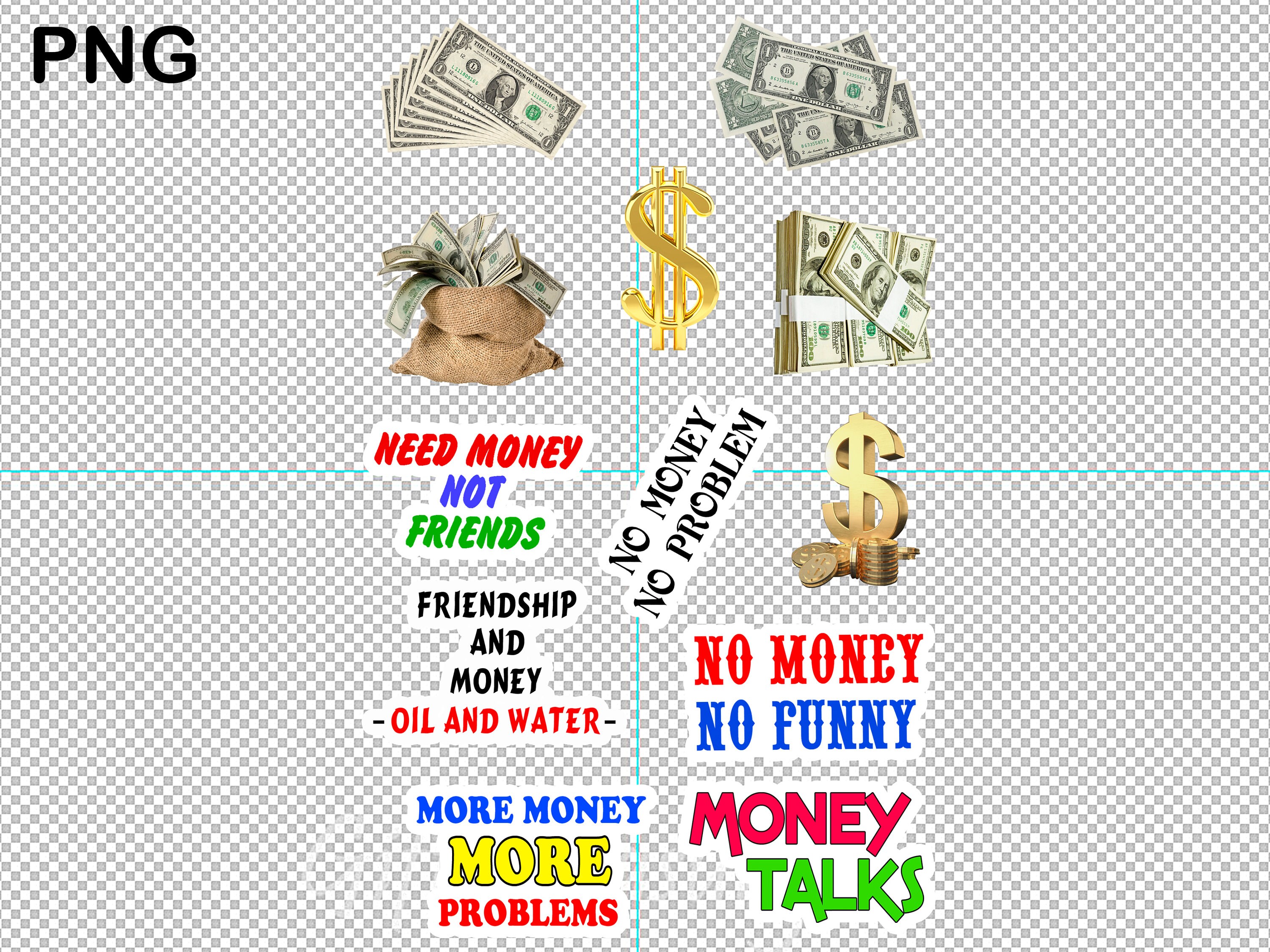 Stickers Printable Digital Download Pack of Dollars Money Life - Etsy