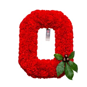 THE Official OSU Block O Wreath With Over 100 Red Silk Carnations, Real ...