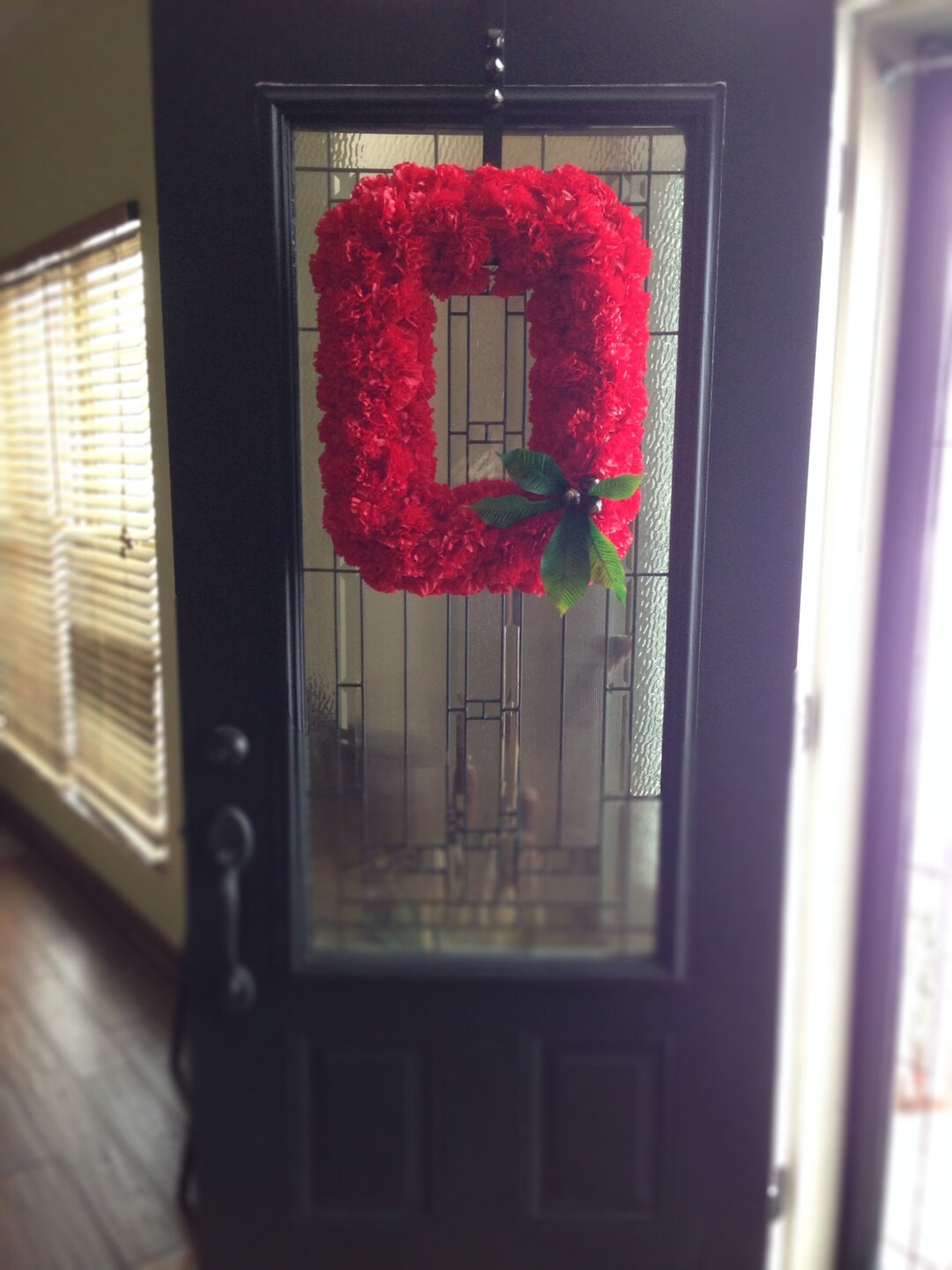 THE Official OSU Block O Wreath With Over 100 Red Silk Carnations, Real ...