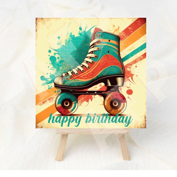 Skate Birthday Card - Etsy