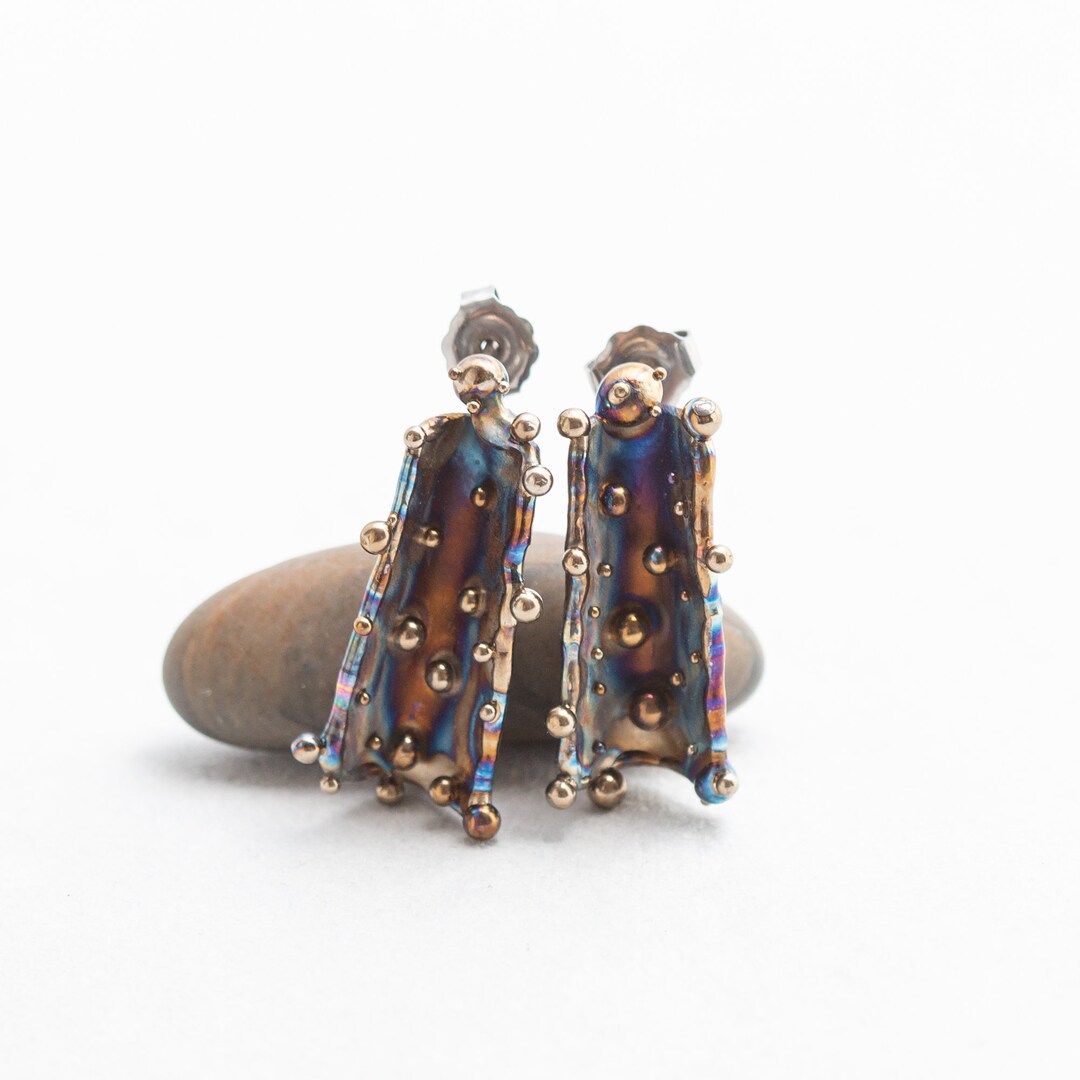 Amaterasu Birth. Hypoallergenic Titanium Stud Earrings Contemporary ...