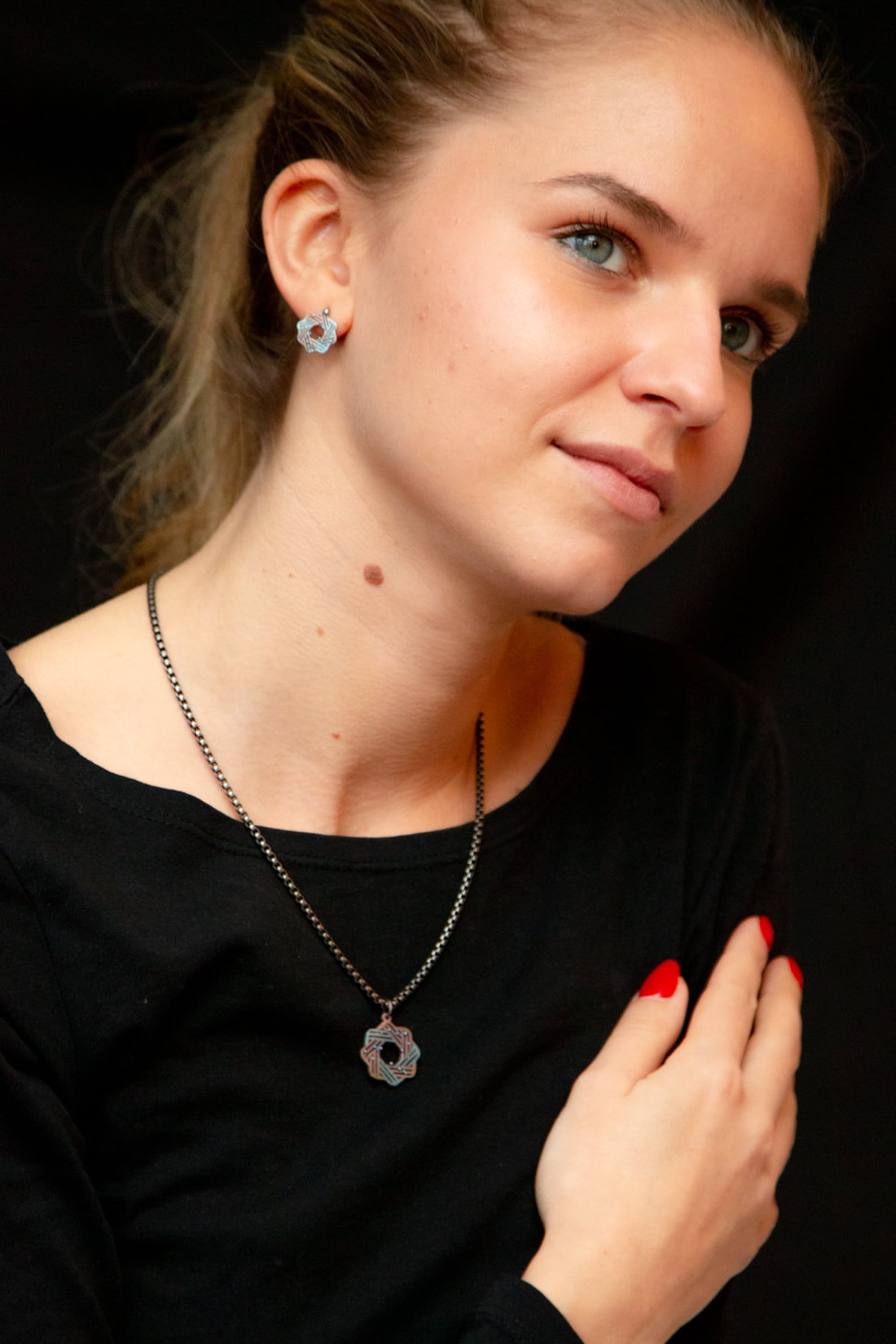 Solar Wheel. Sacred Geometry Collection. Jewlery Set. Titanium ...