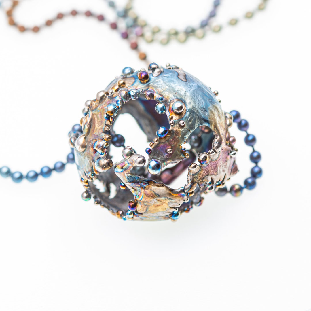 Solid Titanium Pendant, Contemporary Art Jewelry, Hypoallergenic Welded ...