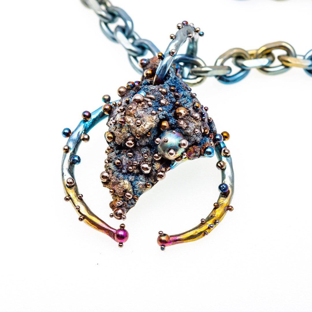 Titanium Statement Pendant - Stardust Pendant - Unique Art Piece ...