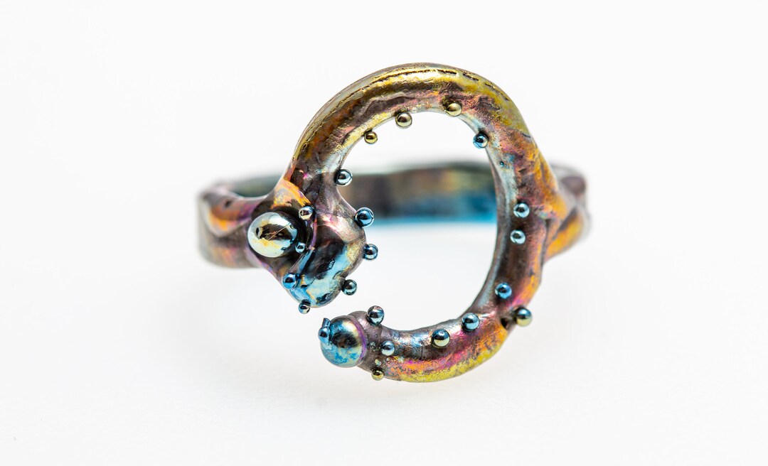 Anodized Titanium Snake Ring, Hypoallergenic Welded Art Jewelry - Etsy