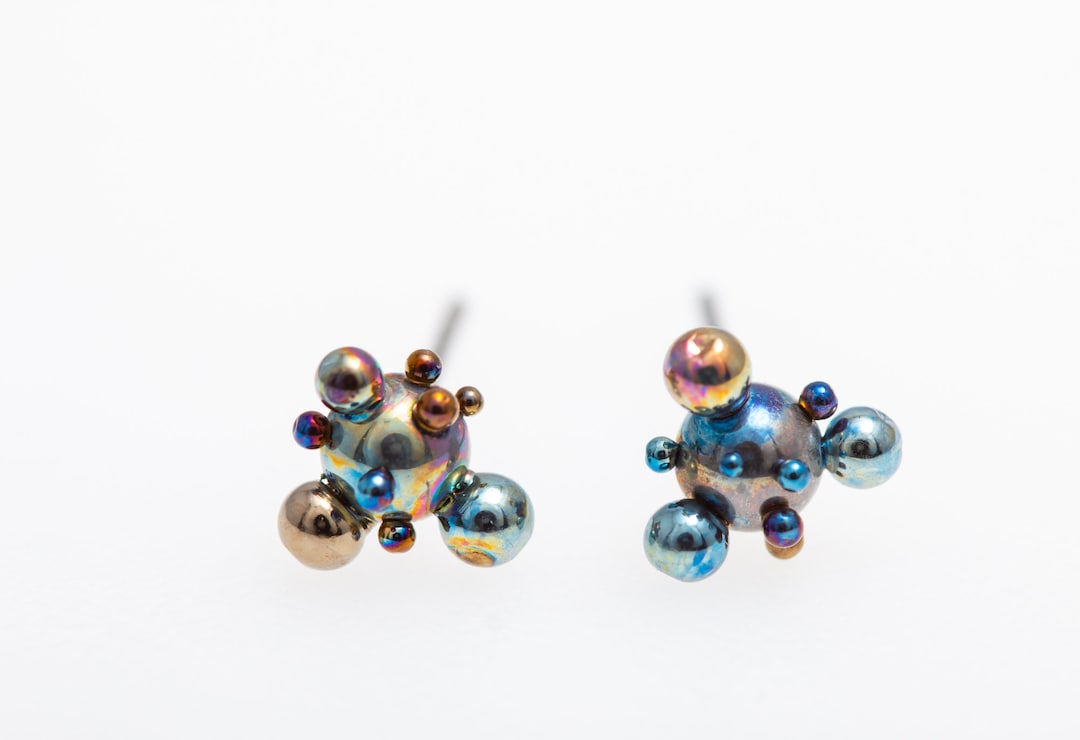 Titanium Stud Earrings - Hypoallergenic Space Earrings - Unique ...
