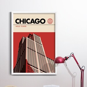 Chicago Print, Graphic Travel Poster - Etsy