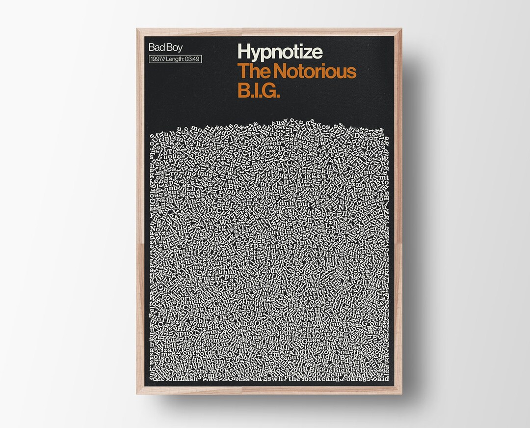 Hypnotize Hip Hop Poster, Rap Song Poster, Biggie Poster, the Notorious ...