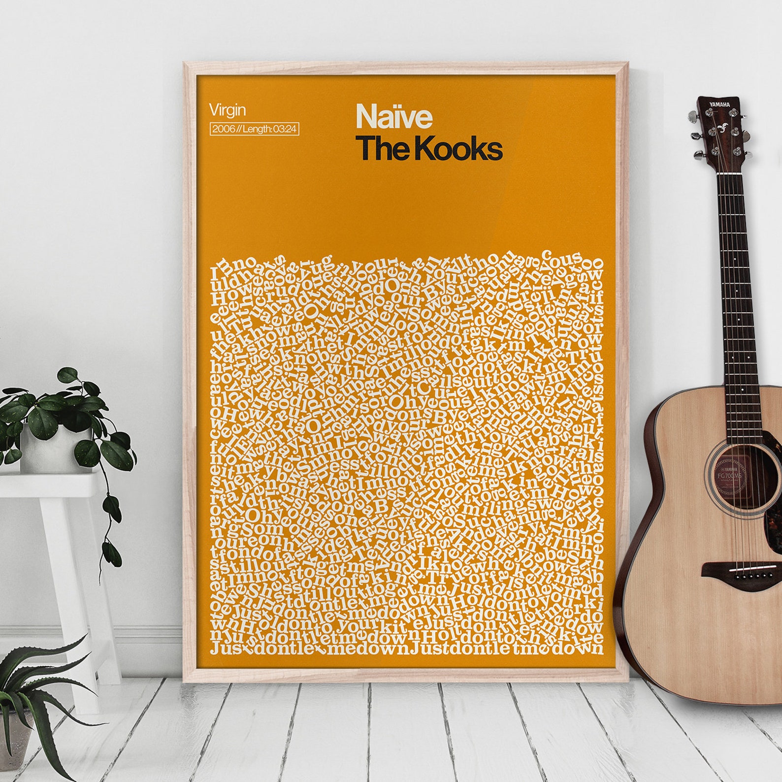 The Kooks Poster Naive Song Lyrics Print Indie Music Wall | Etsy UK
