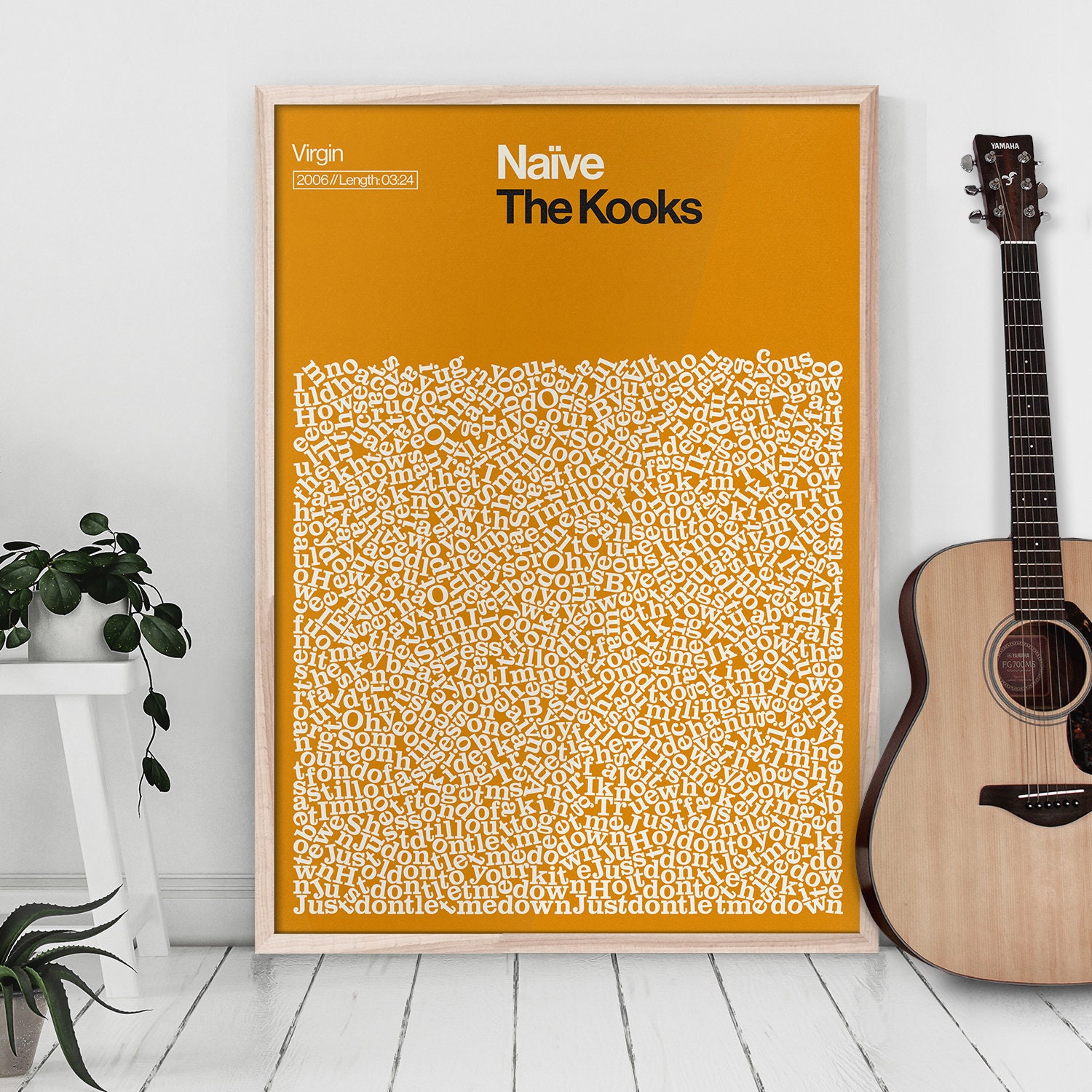 The Kooks Poster, Naive, Song Lyrics Print, Indie Music, Wall Art Print ...