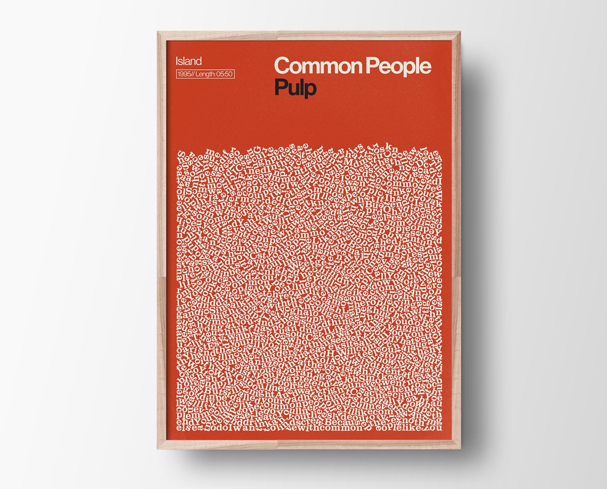 Lyric Poster Common People Pulp Prints Digital Prints etna.com.pe