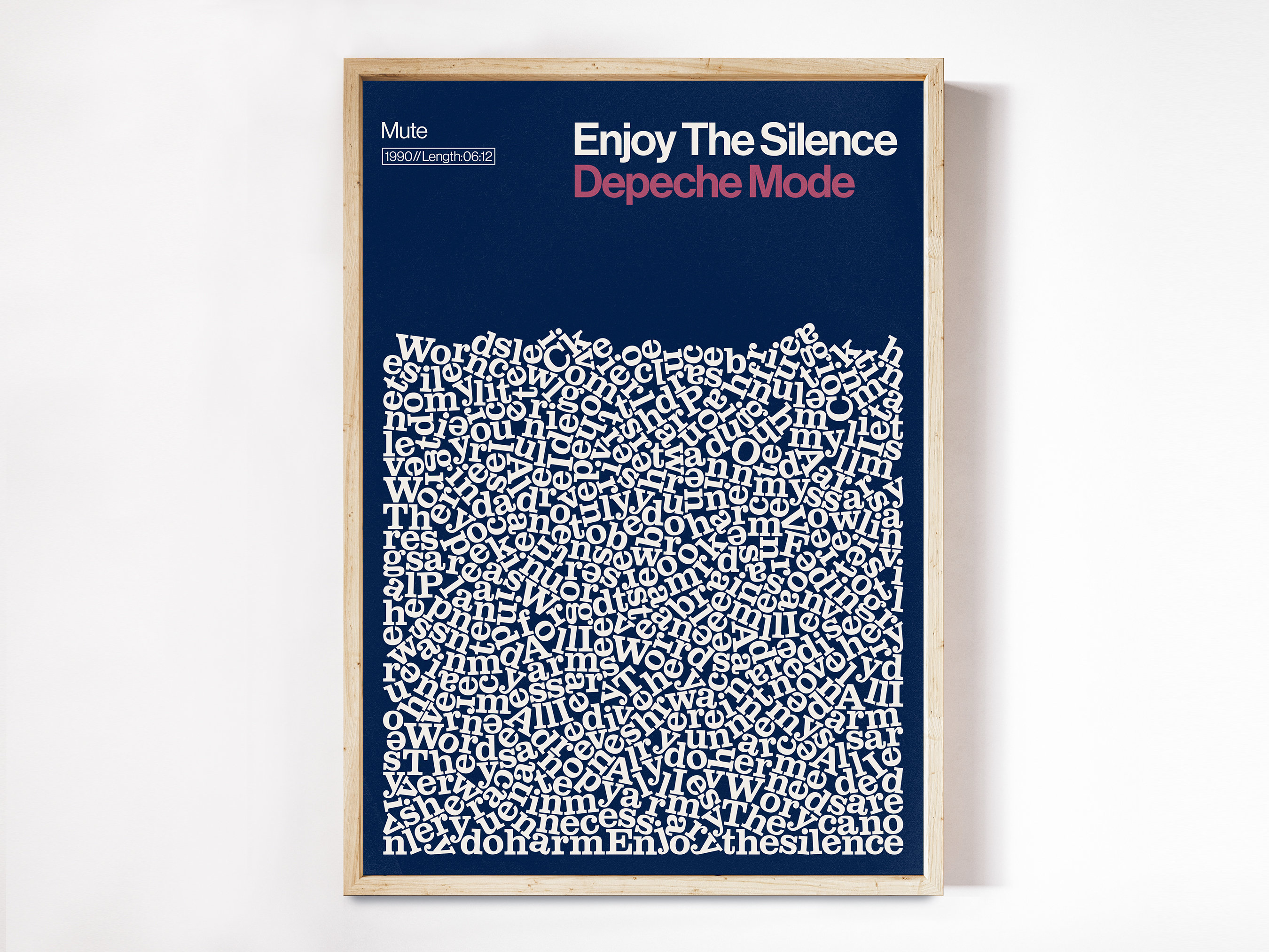 Depeche Mode Print, Song Lyrics Poster, Enjoy The Silence, Typography Art