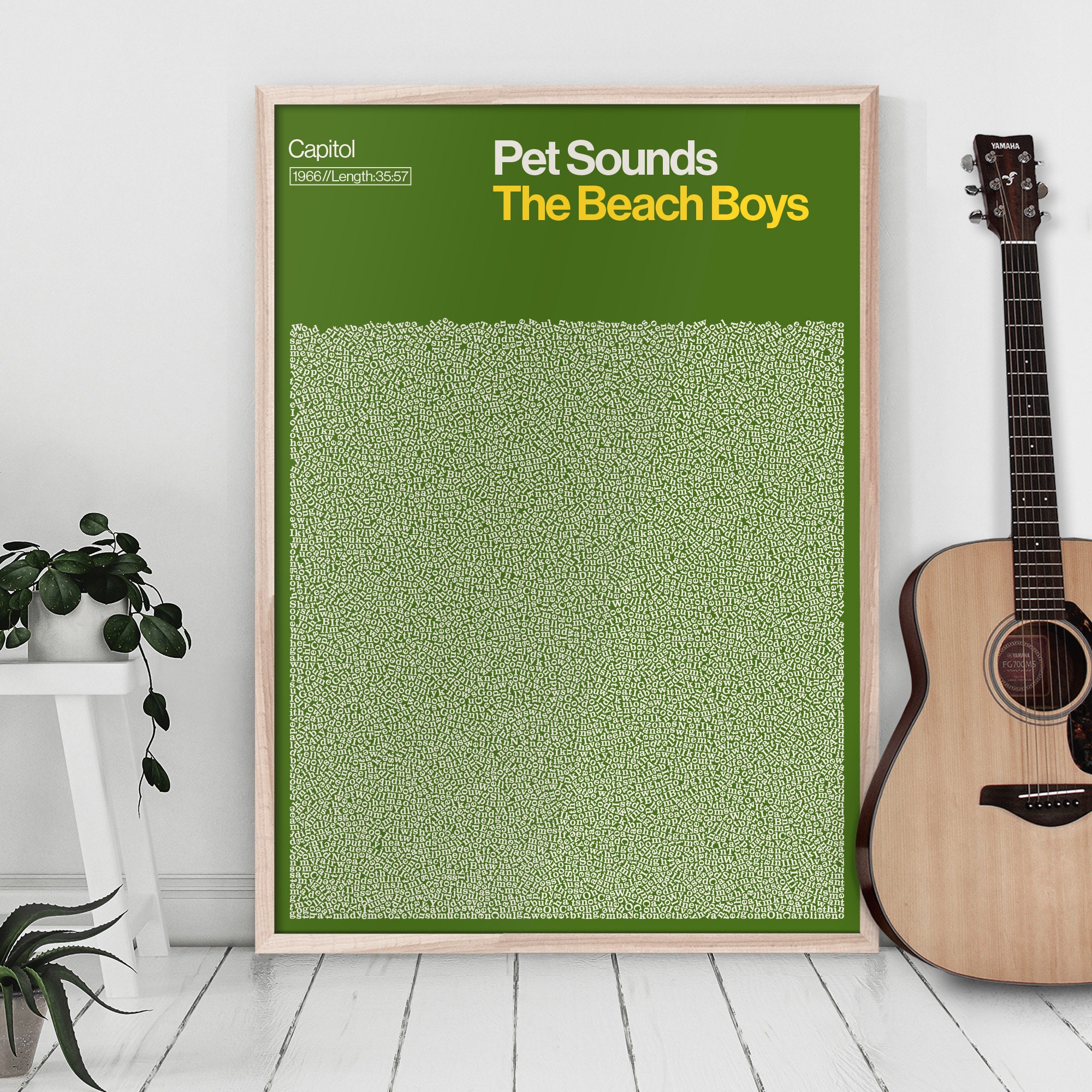 The Beach Boys Print, Pet Sounds Song Lyrics Poster, Typography Art ...