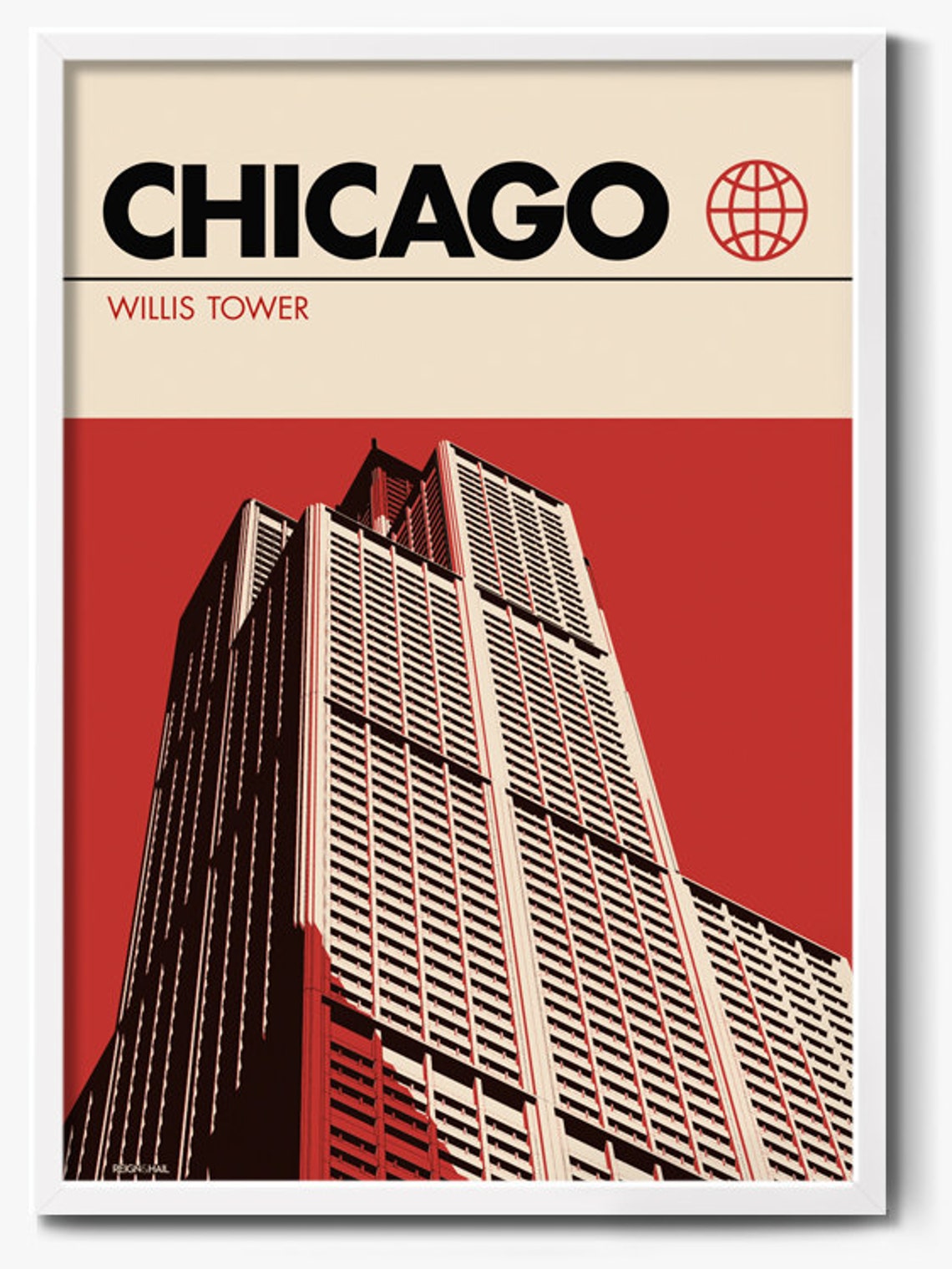 Chicago Print Graphic Travel Poster - Etsy
