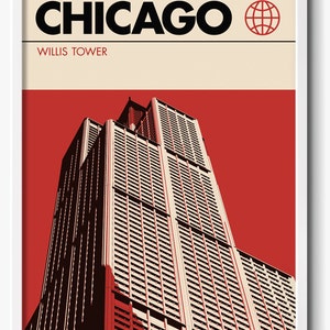 Chicago Print, Graphic Travel Poster - Etsy