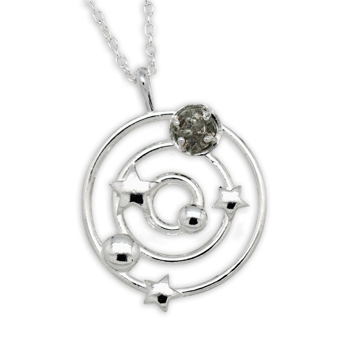 Solar System & Meteorite Space Pendant Sterling Silver | Etsy