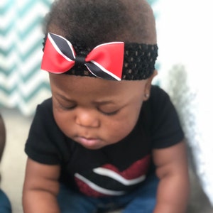 Trinidad and Tobago Flag - Red Hair Bow Headband - Trinidad Headband ...