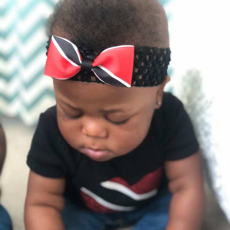 Trinidad and Tobago Flag Red Hair Bow Headband Trinidad | Etsy