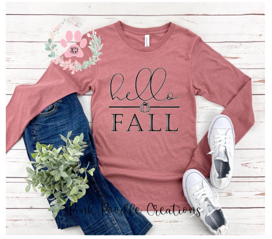Hello Fall Long Sleeve Shirt: Women's Unisex Fit Top - Etsy