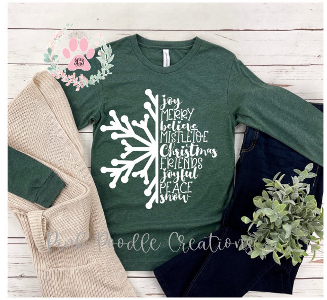 Winter Snowflake Long Sleeve T-shirt - Cozy Holiday Apparel for Cold ...