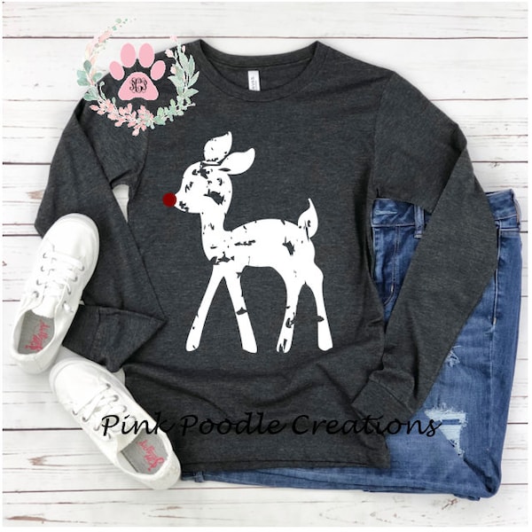 Reindeer Tshirt - Etsy