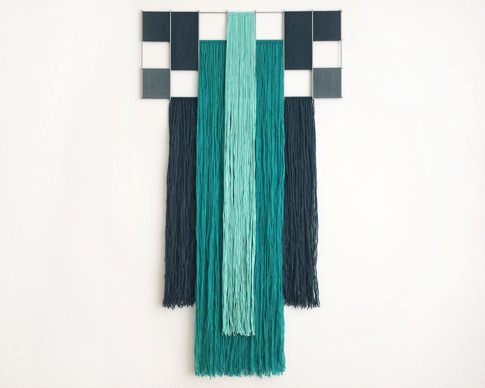 Macrame Wall Hanging With Metal Grid Geometric Tapestry - Etsy