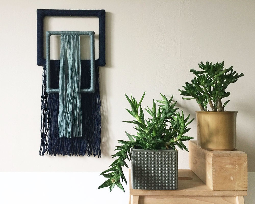 Textile Wall Hanging Yarn Wrapped Picture Frames Geometric - Etsy