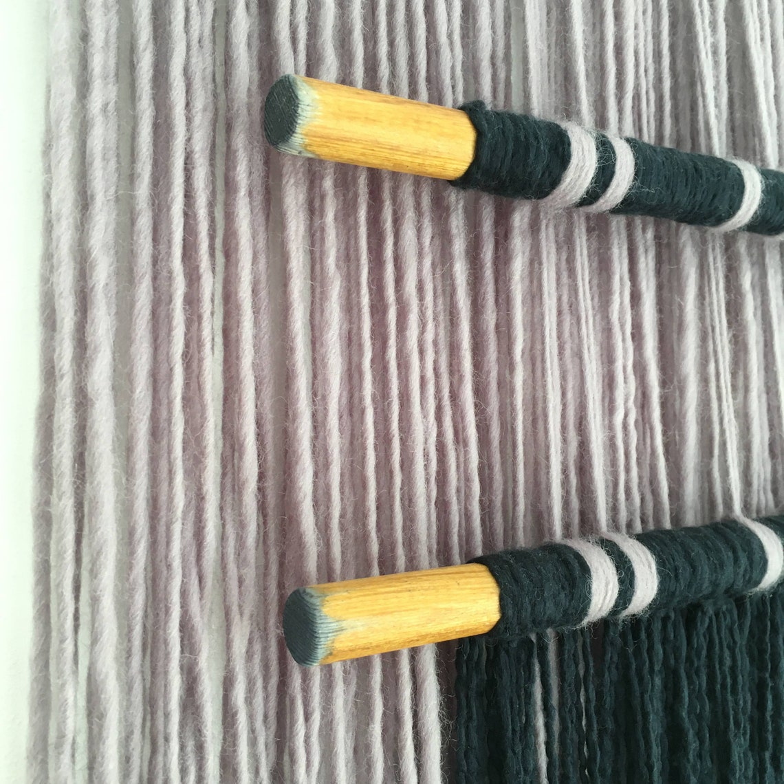 Macrame Wall Hanging With Colored Wooden Dowels Textile Wall - Etsy