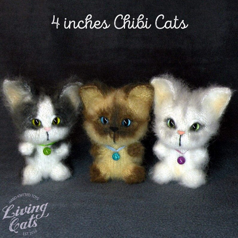 Knitted Chibi Kitten Cute Toy Cat Cat Lover Toys Knit Cat | Etsy