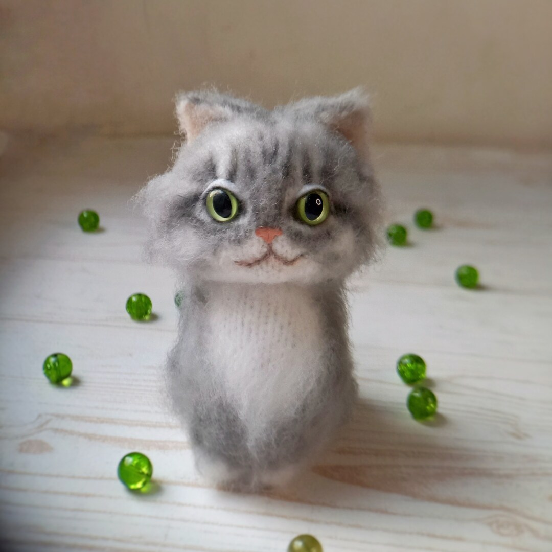 Tabby Cat Plush for Long Distance Relationship Gift, White Black Lucky ...