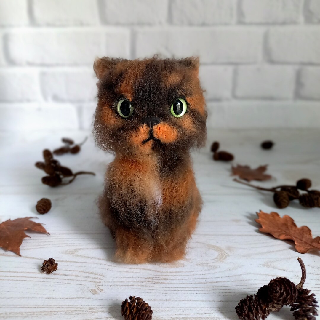 Tortoiseshell Cat Plush Figurine Miniature Cat Stuffed - Etsy