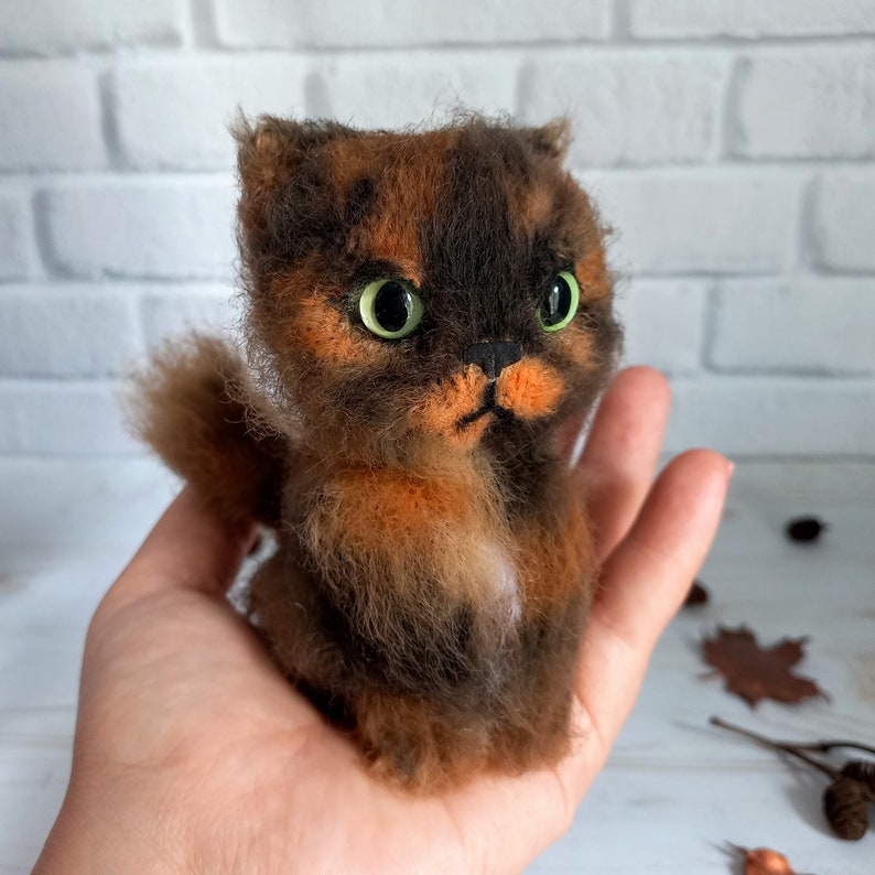 Tortoiseshell Cat Plush Figurine Miniature Cat Stuffed - Etsy