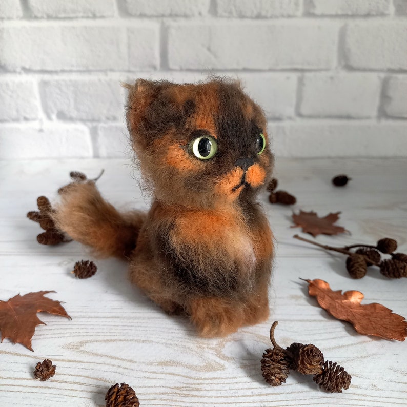 Tortoiseshell Cat Plush Figurine Miniature Cat Stuffed - Etsy