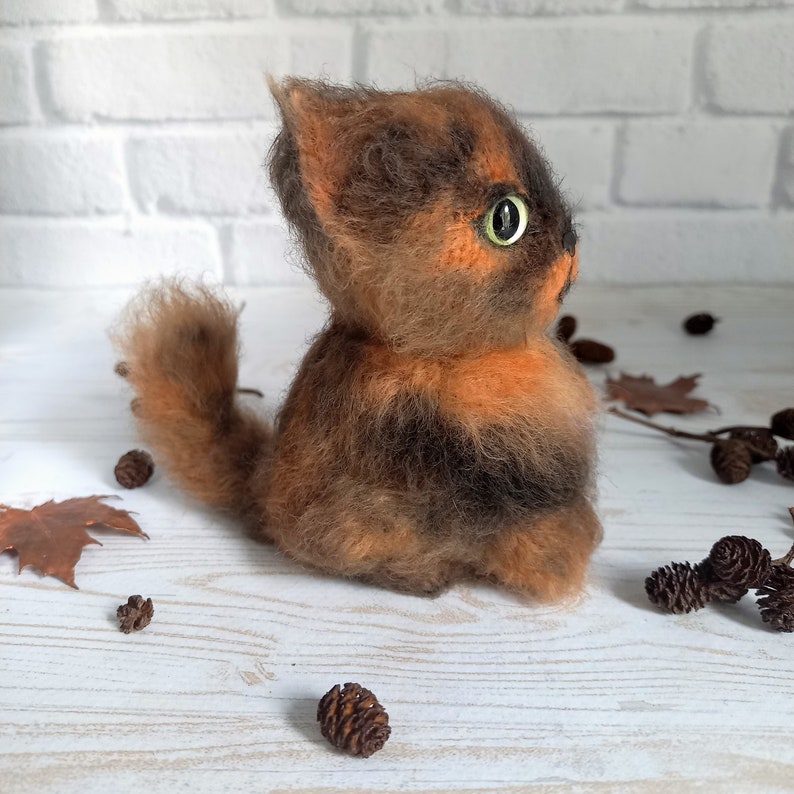 Tortoiseshell Cat Plush Figurine Miniature Cat Stuffed - Etsy