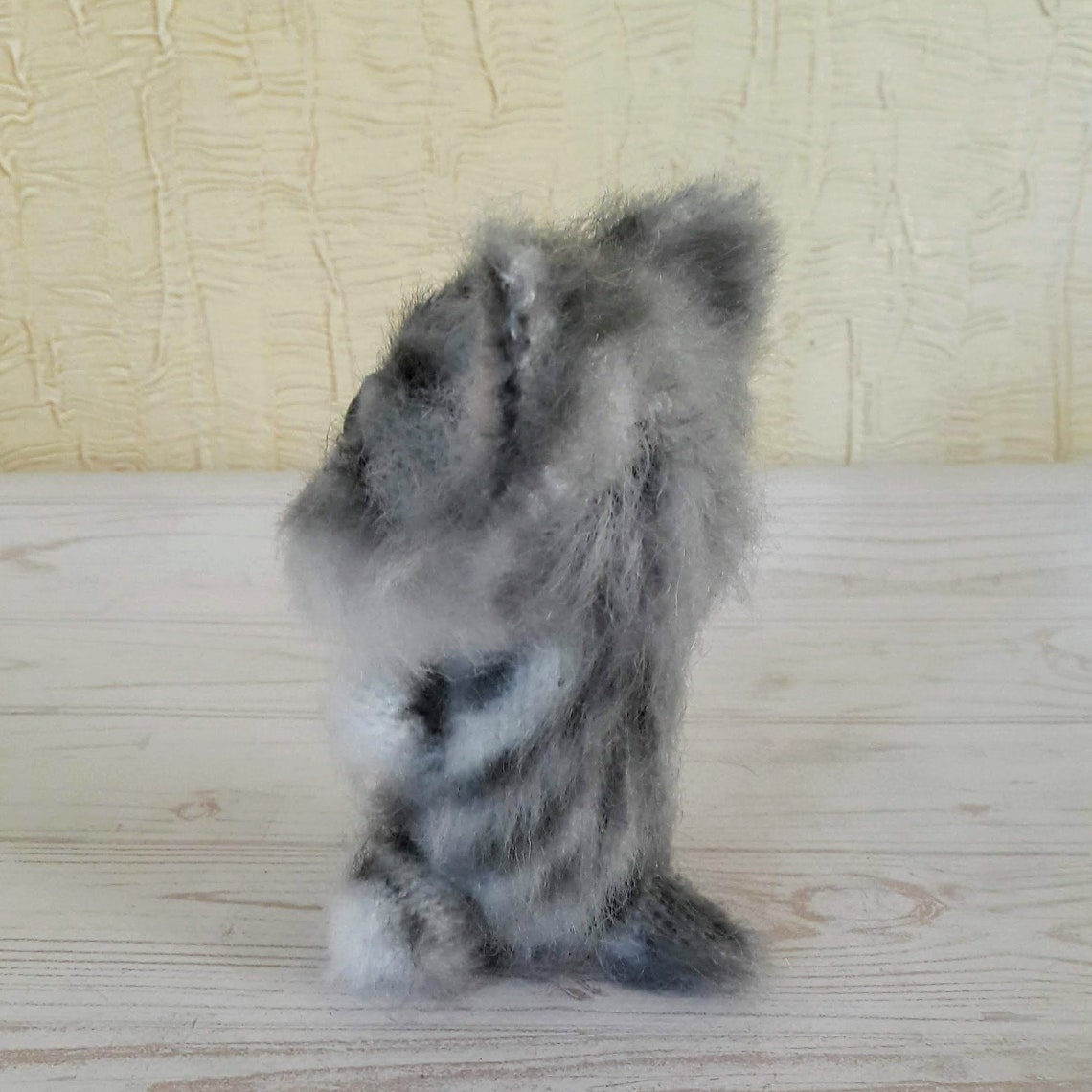 Grey tabby cat soft toy little stuffed cat kitten toys for | Etsy