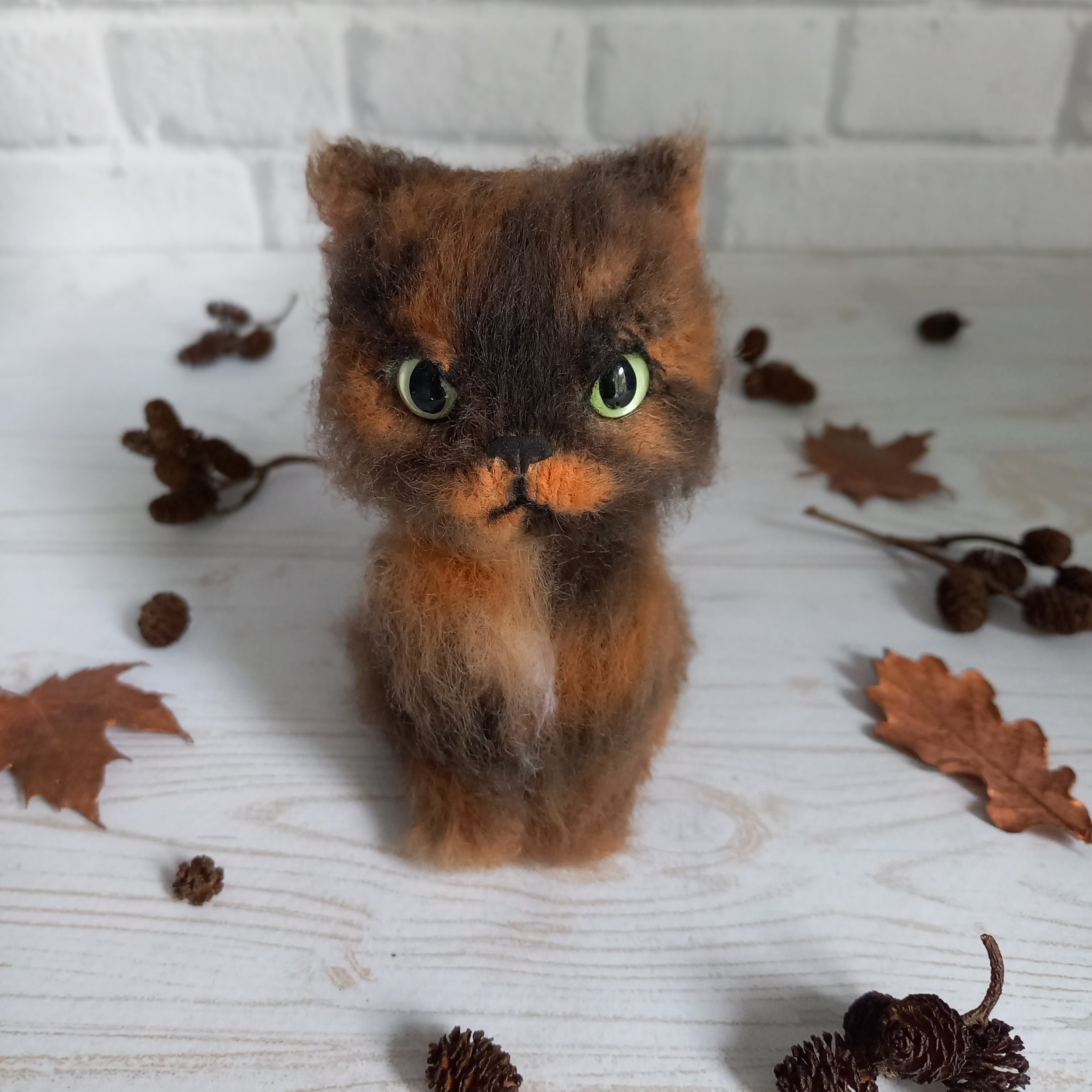 Tortoiseshell Cat Plush Figurine Miniature Cat Stuffed - Etsy