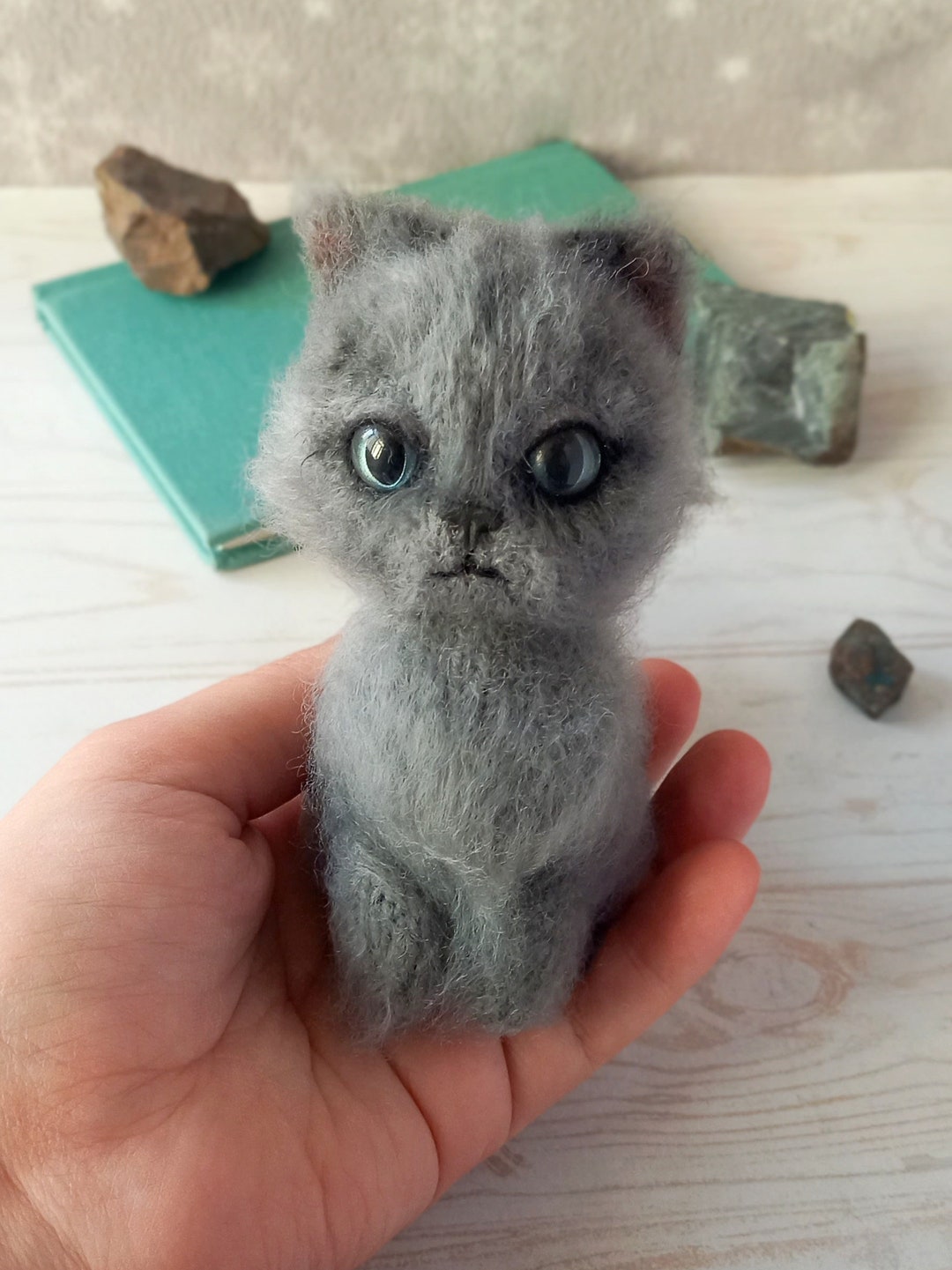 Gray Cat Stuffed Animal Custom Figurine, Cat Lovers Gift Plush - Etsy