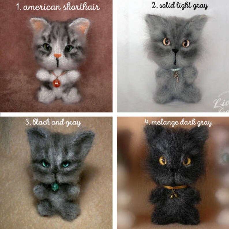 Knitted Chibi Kitten Cute Toy Cat Cat Lover Toys Knit Cat - Etsy